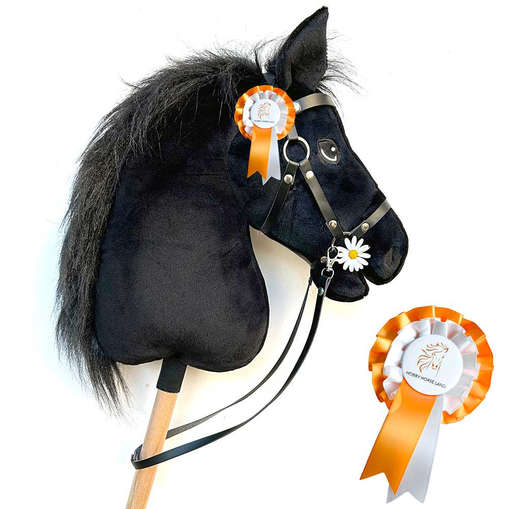 Hobby Horse Stormy Noir pur sang avec filet, rênes et mors - Taille A3 ...