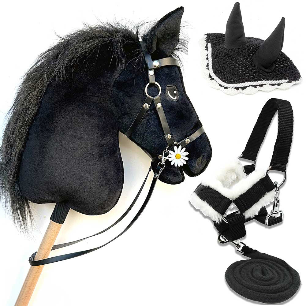 Ensemble Hobby Horse Stormy avec filet, licol, longe et bonnet noirs ...