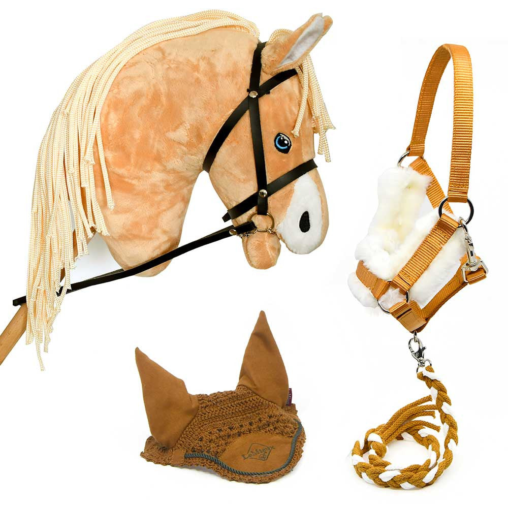 Ensemble Hobby Horse Palomino avec filet noir, licol, longe et bonnet ...