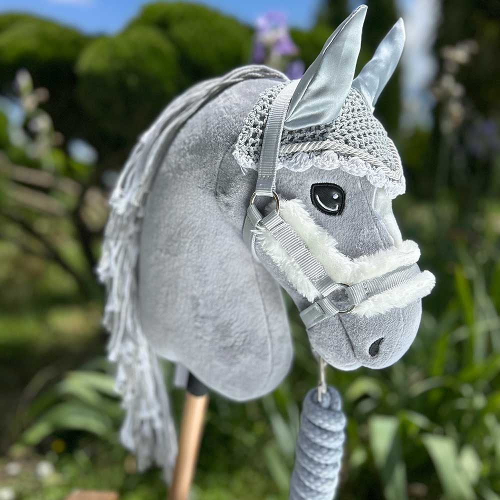 Ensemble Hobby Horse Silver Moon gris avec filet noir, licol, longe et ...
